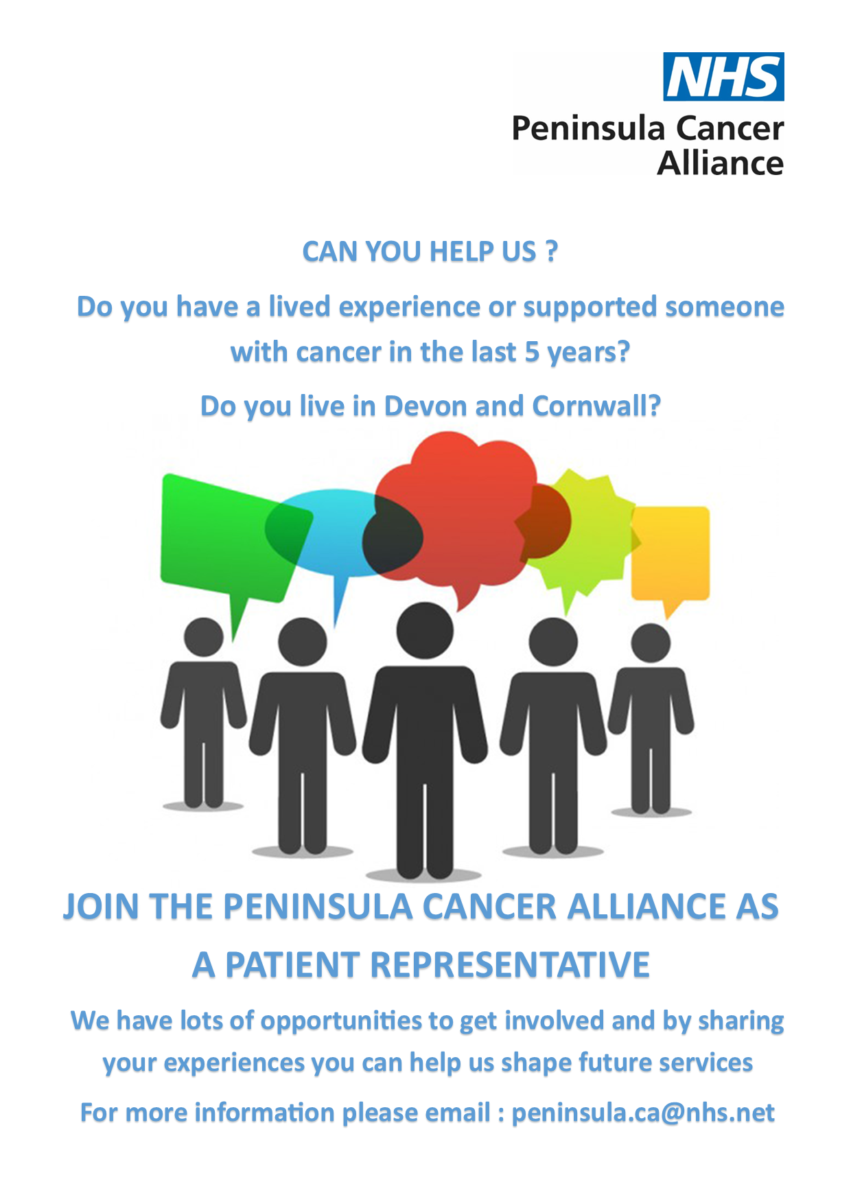 Can you help us ? Join us as Patient Representatives! - Peninsula ...